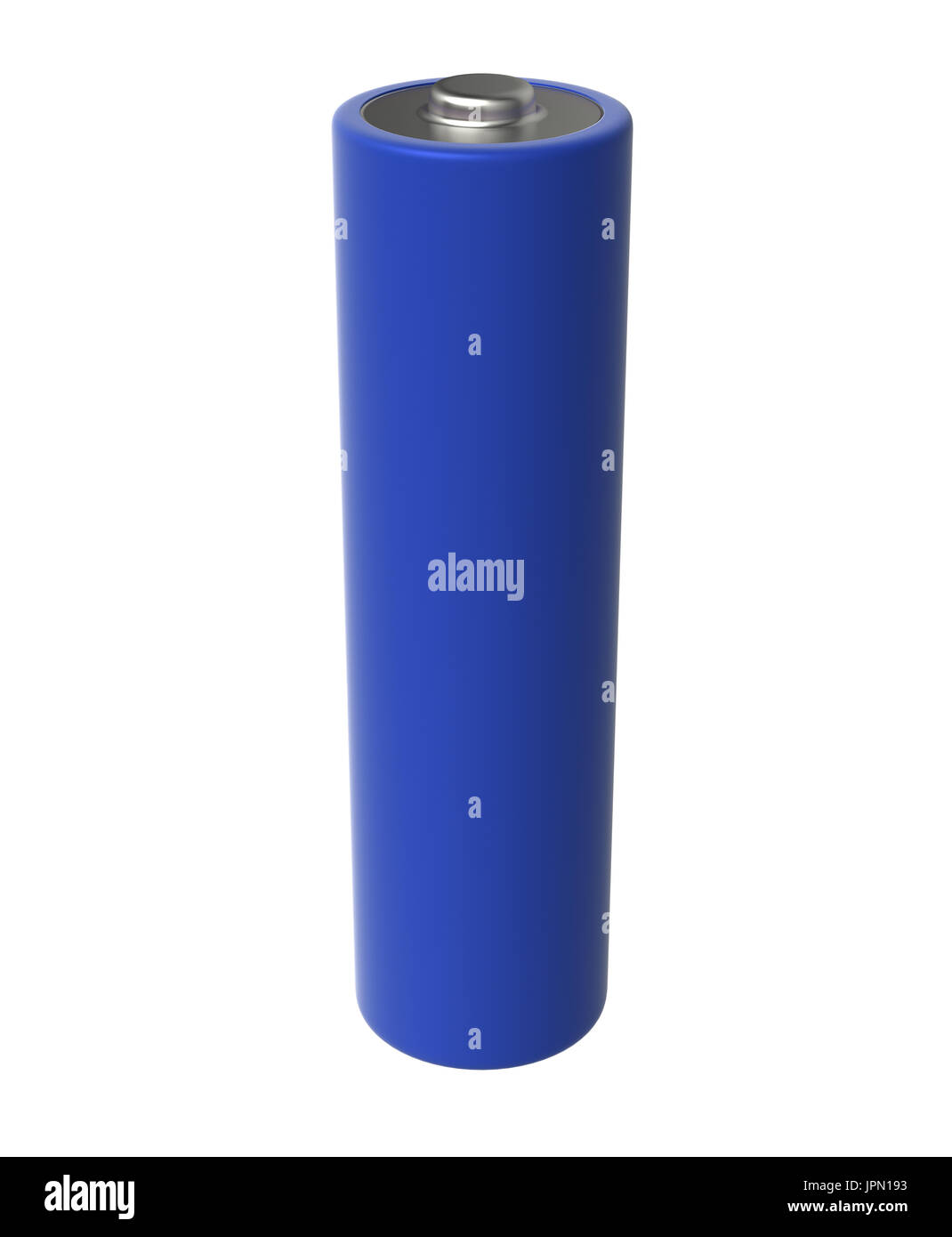 3D realistic render of AA blue alkaline battery on a white background ...