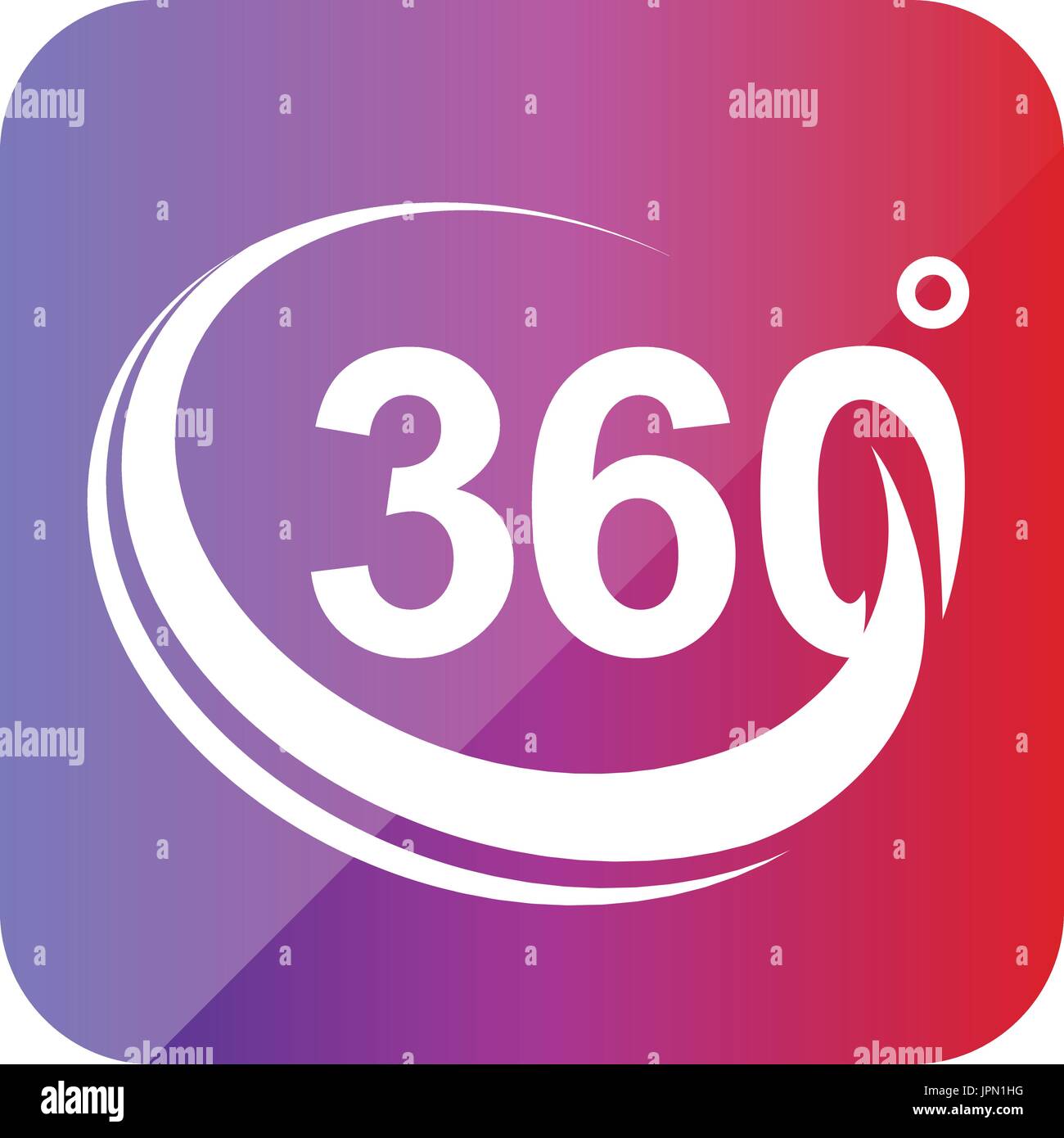 360 degree within a square, icon design, isolated on white background ...