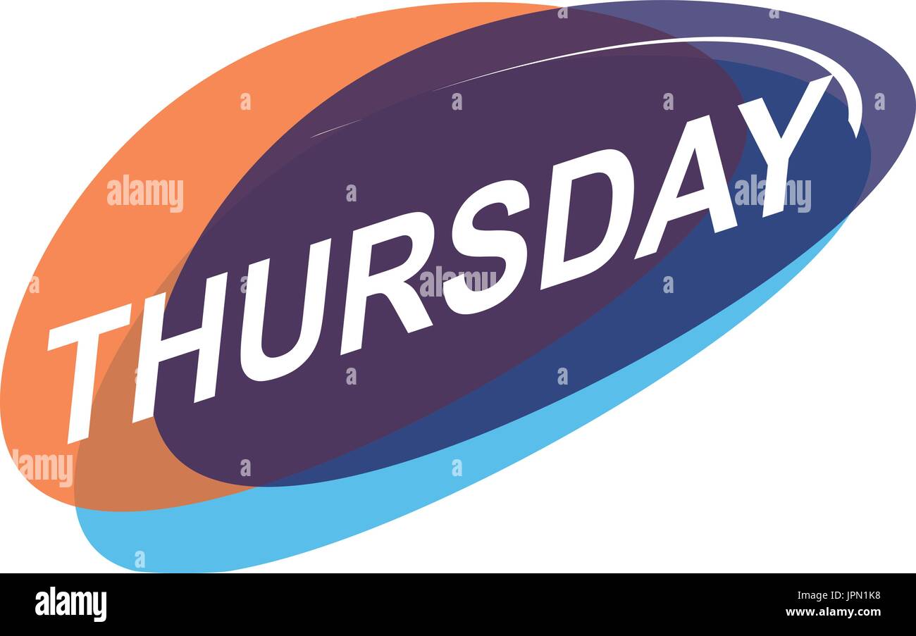 thursday within colorful oval shapes, icon design, isolated on white ...