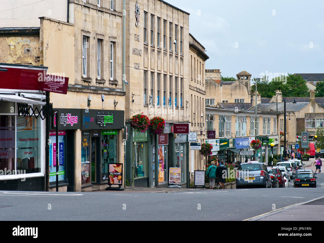View Down The Bridge Chippenham Wiltshire England UK Street Scene Stock ...