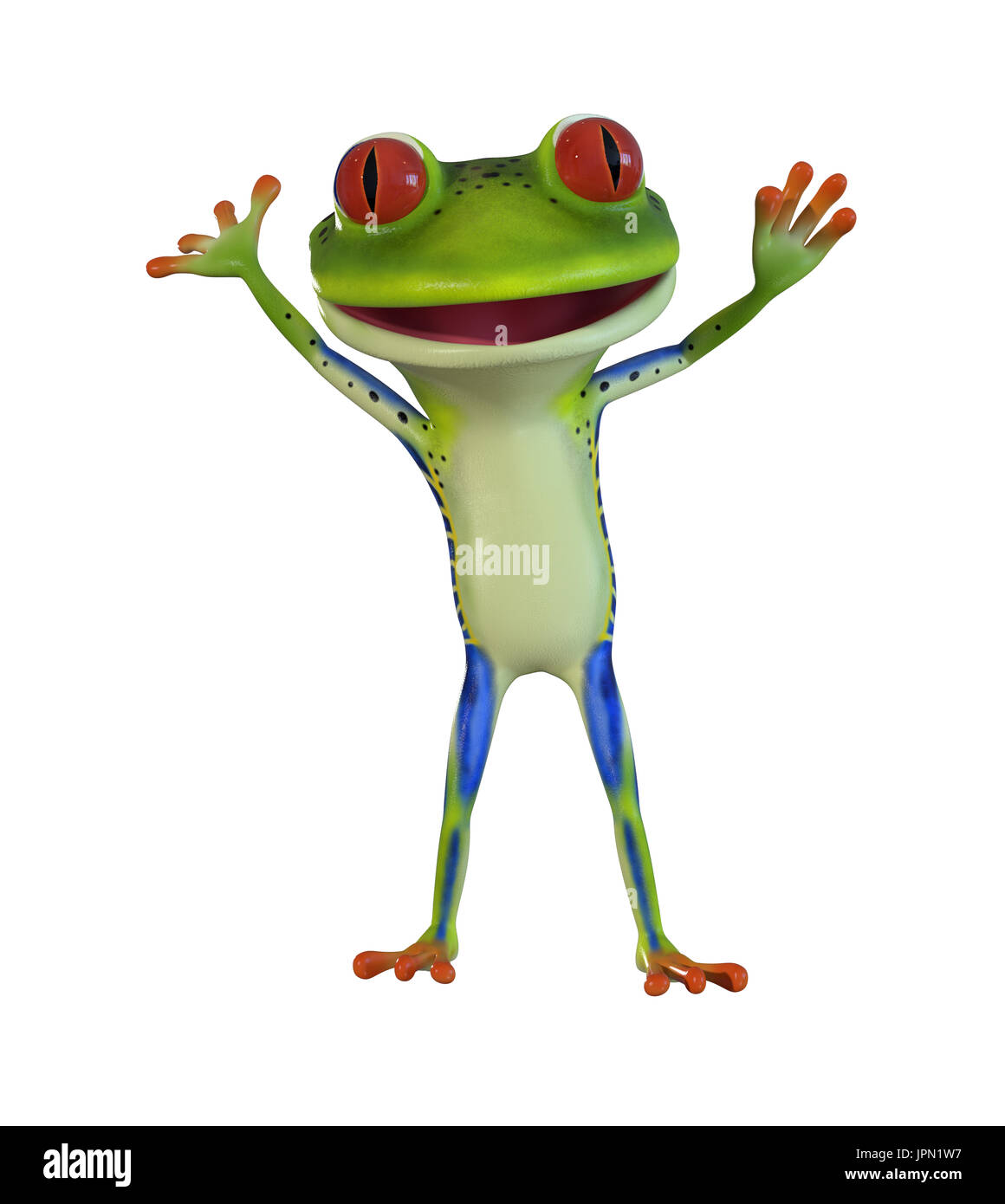 3d illustration of a cartoon tree frog Stock Photo - Alamy