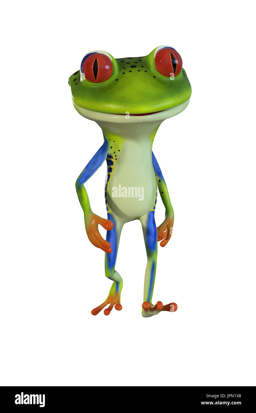 3d illustration of a cartoon tree frog Stock Photo - Alamy