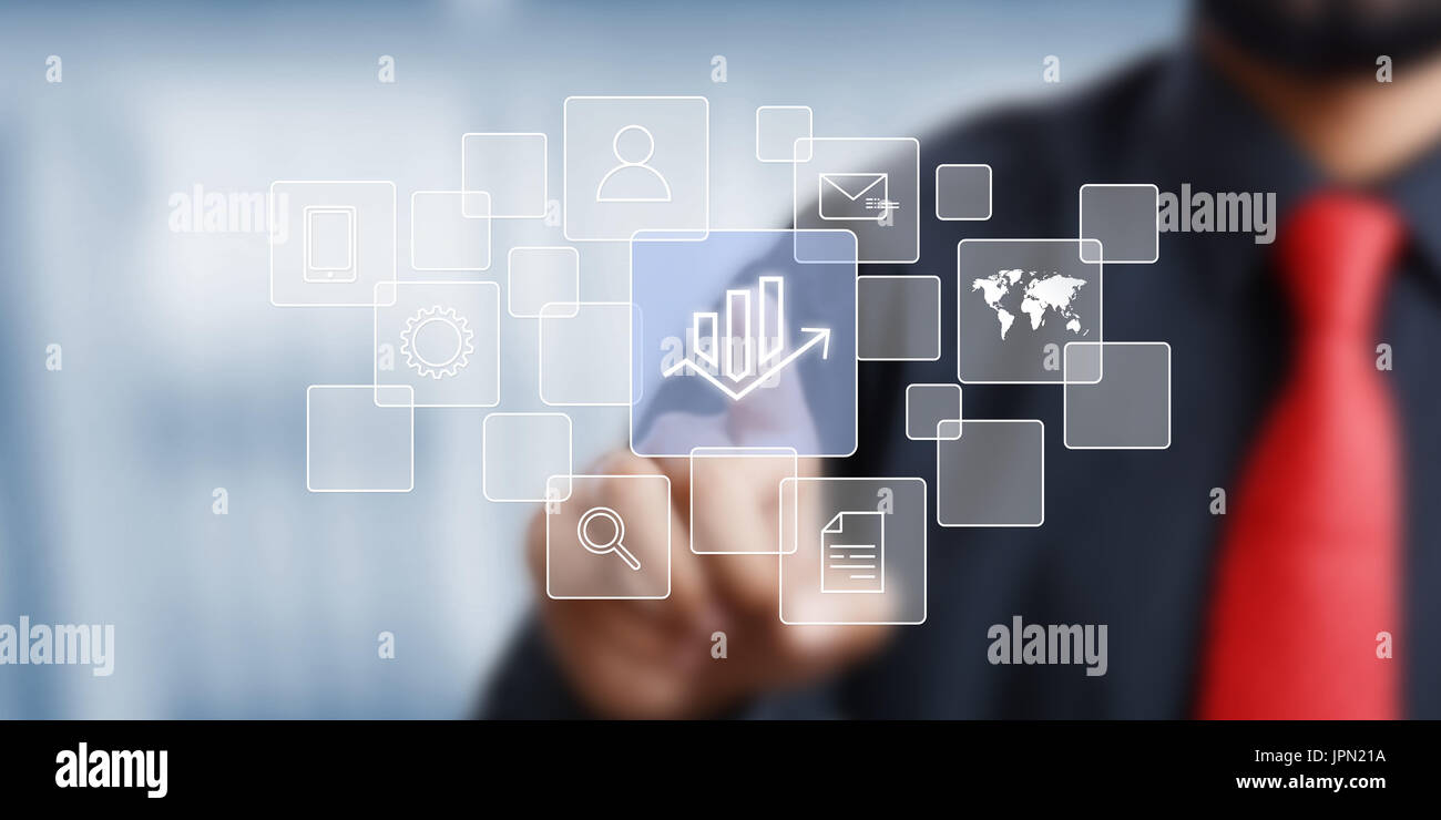 Finger touch technology background wallpaper Stock Photo - Alamy