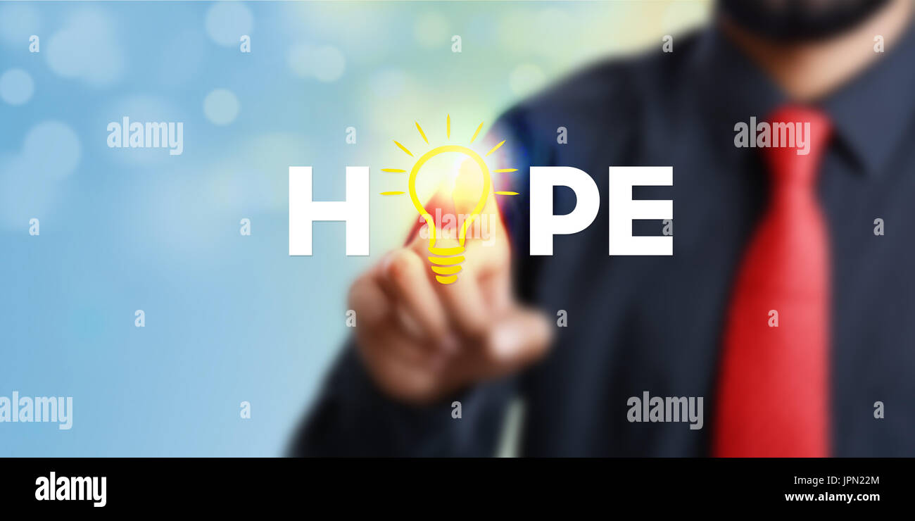 Digitally finger touch HOPE background Stock Photo - Alamy