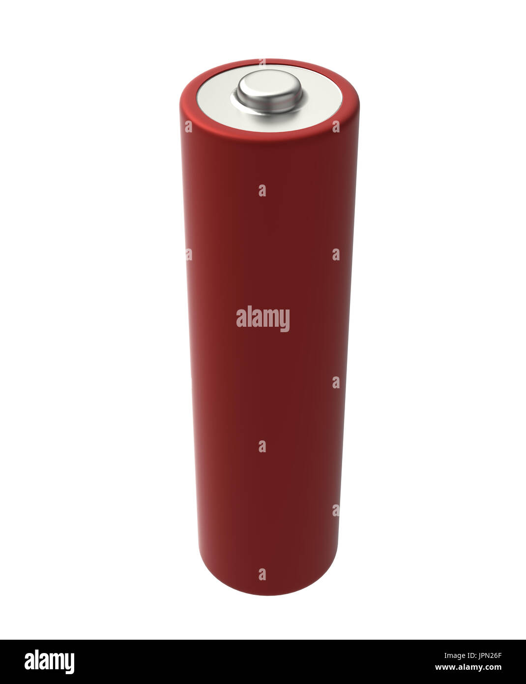 3D realistic render of AA red alkaline battery on a white background ...