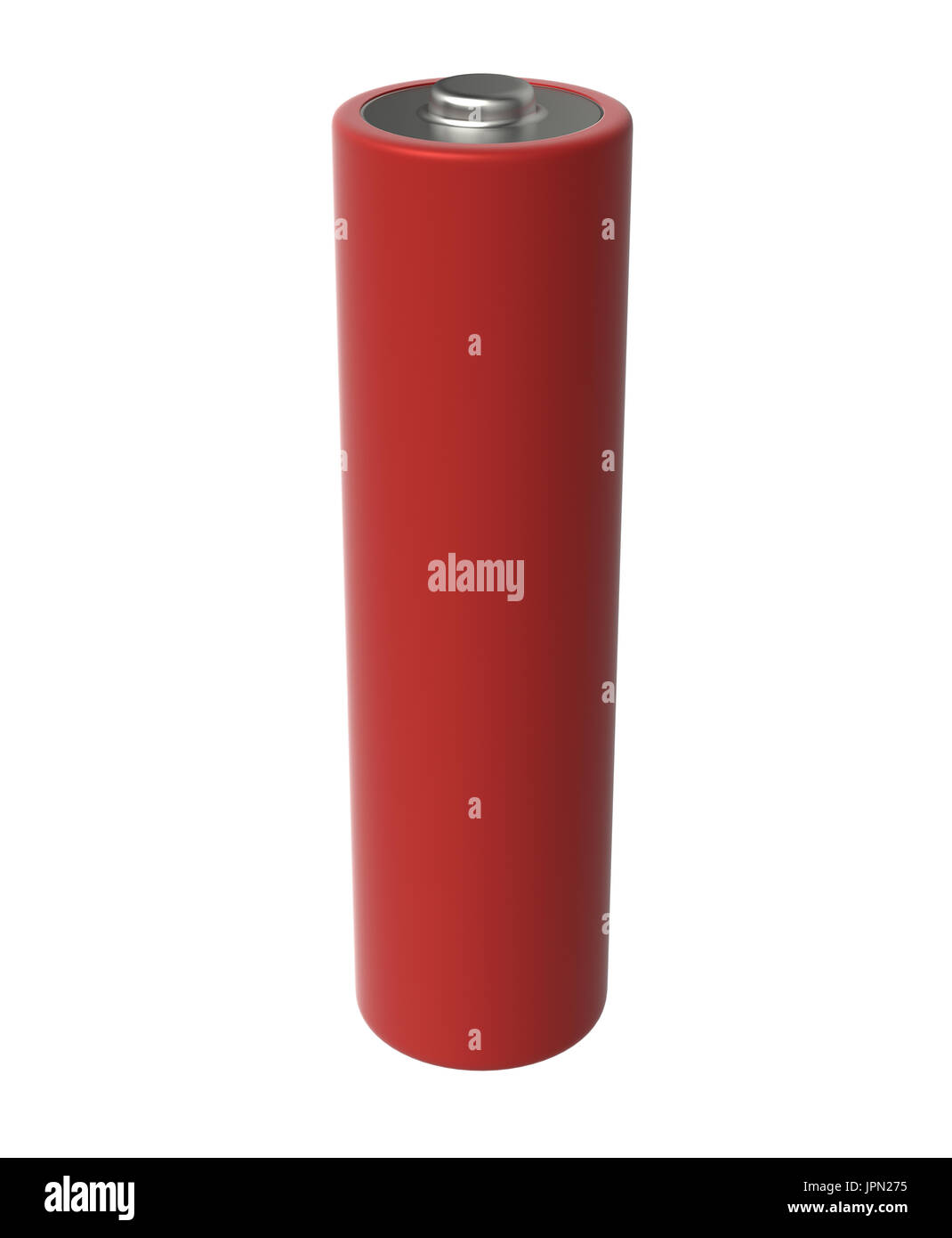 3D realistic render of AA red alkaline battery on a white background ...