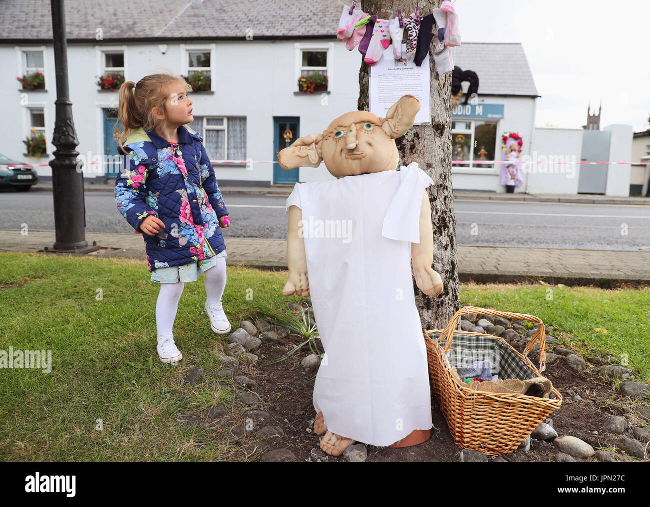 Isabelle, 3, from Kilkenny looks at a scarecorw entitled Free Dobby ...