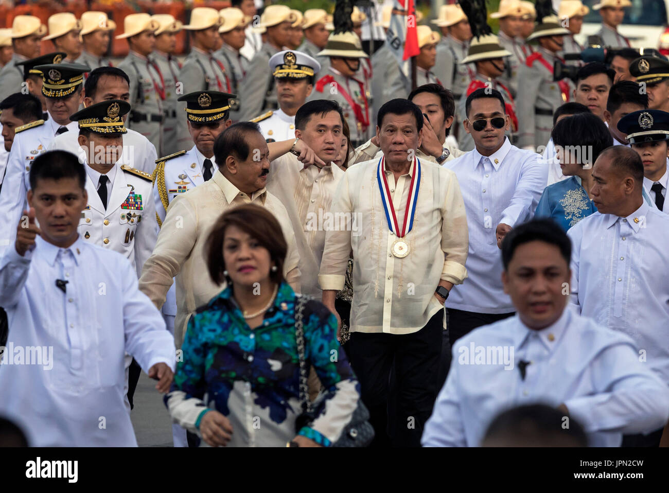 President Duterte walkabout at ceremony in Rizal Park, Manila ...