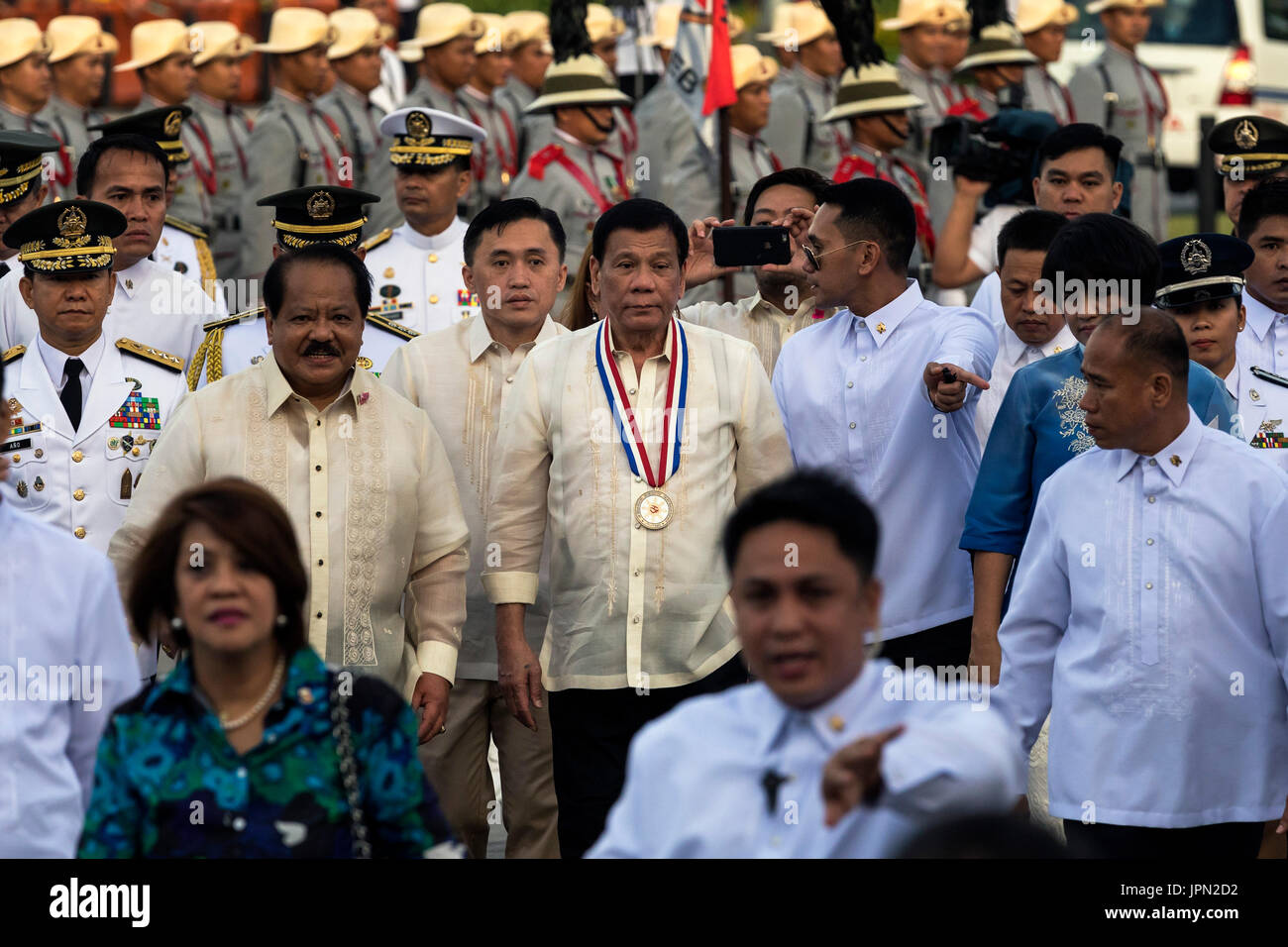 President Duterte walkabout at ceremony in Rizal Park, Manila ...
