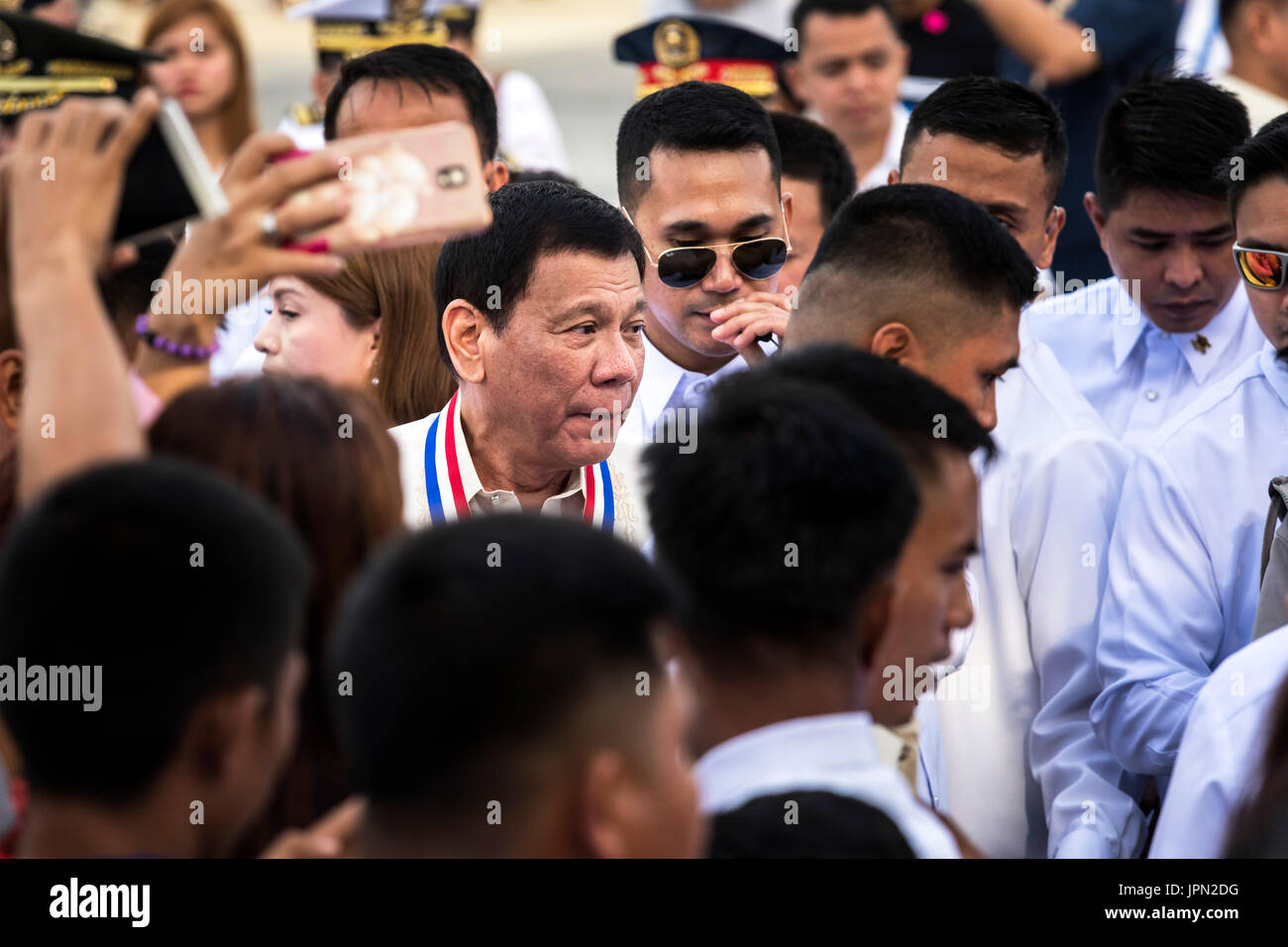 President Duterte walkabout at ceremony in Rizal Park, Manila ...