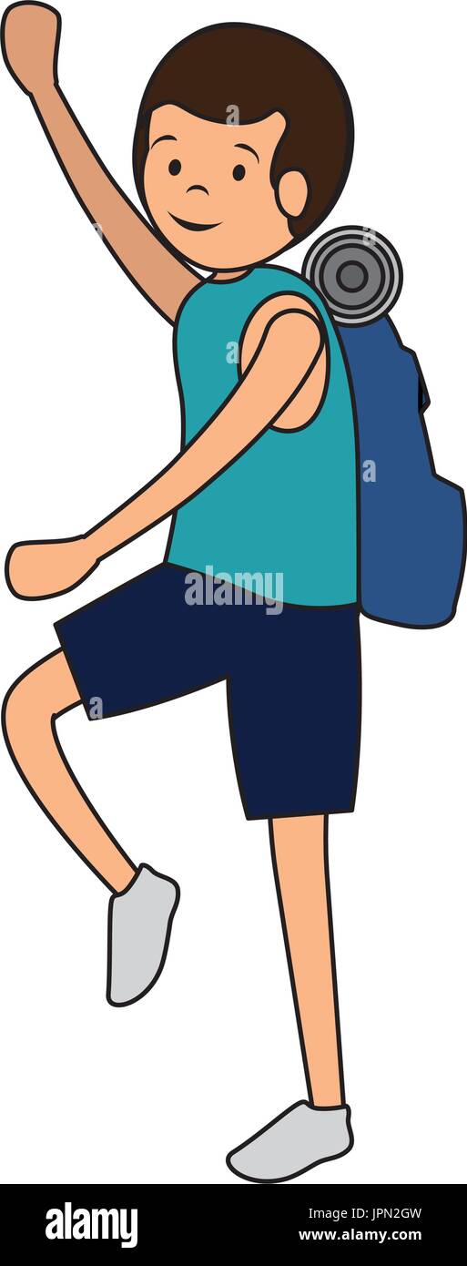 tourist man climbing avatar character vector illustration design Stock ...