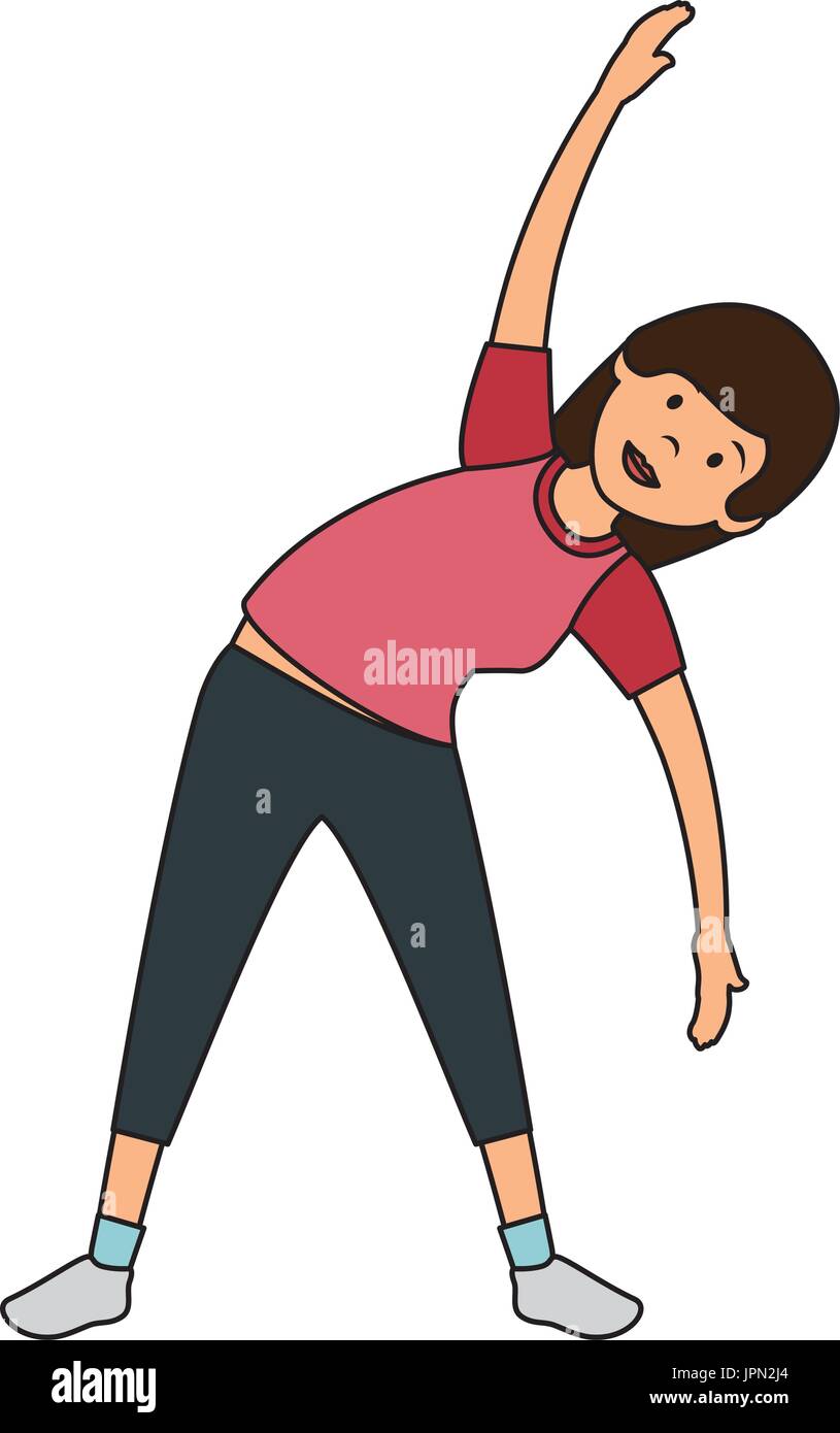 Woman practicing exercise character vector illustration design Stock ...