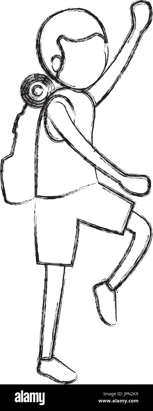 tourist man climbing avatar character vector illustration design Stock ...
