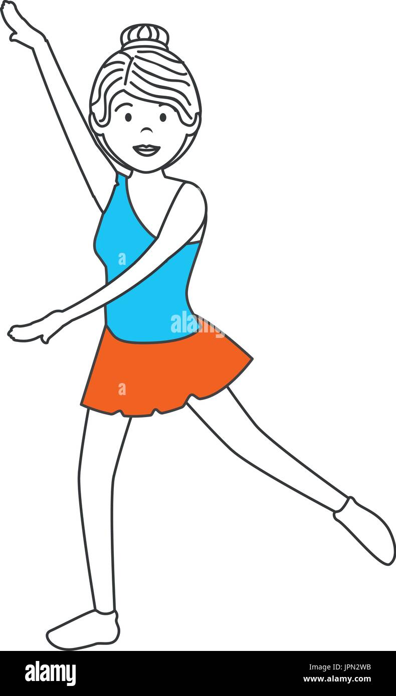 beautiful woman dancing vallet vector illustration design Stock Vector ...