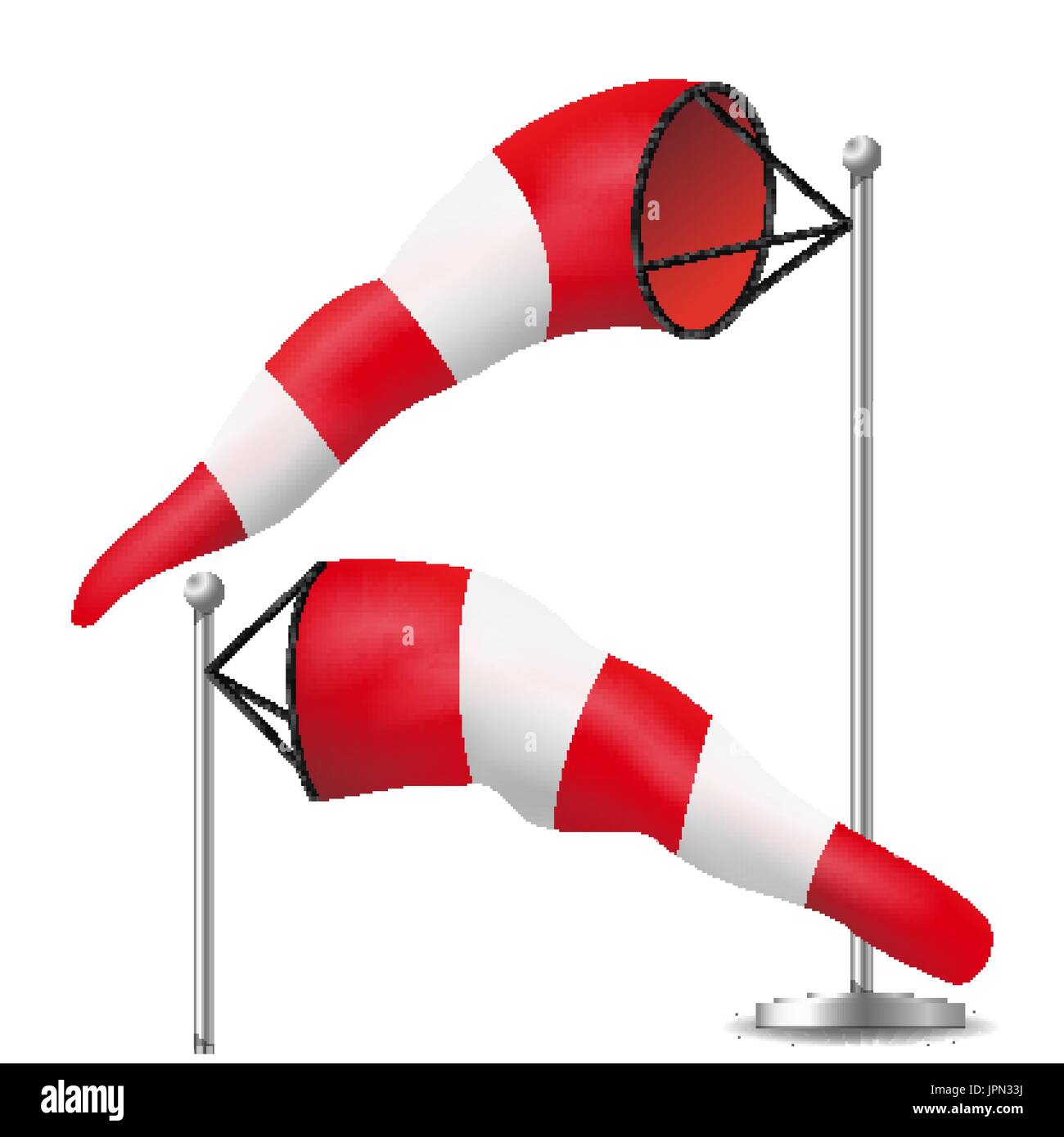 Windsock Vector. Realistic Meteorology Windsock Inflated By Wind. Red ...