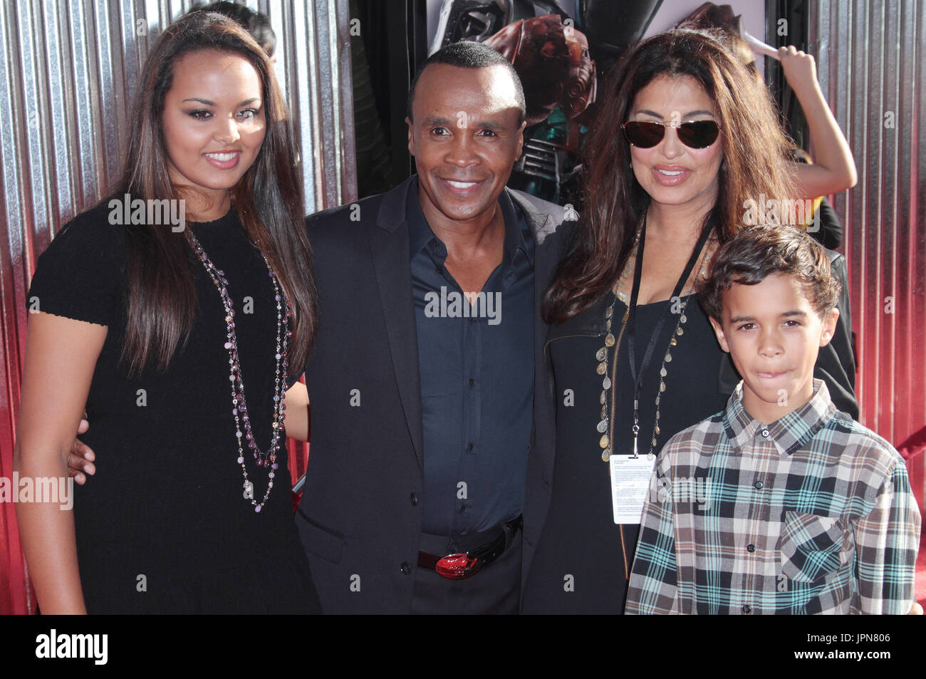 Sugar Ray Leonard & Family at the "Real Steel" World Premiere held at ...