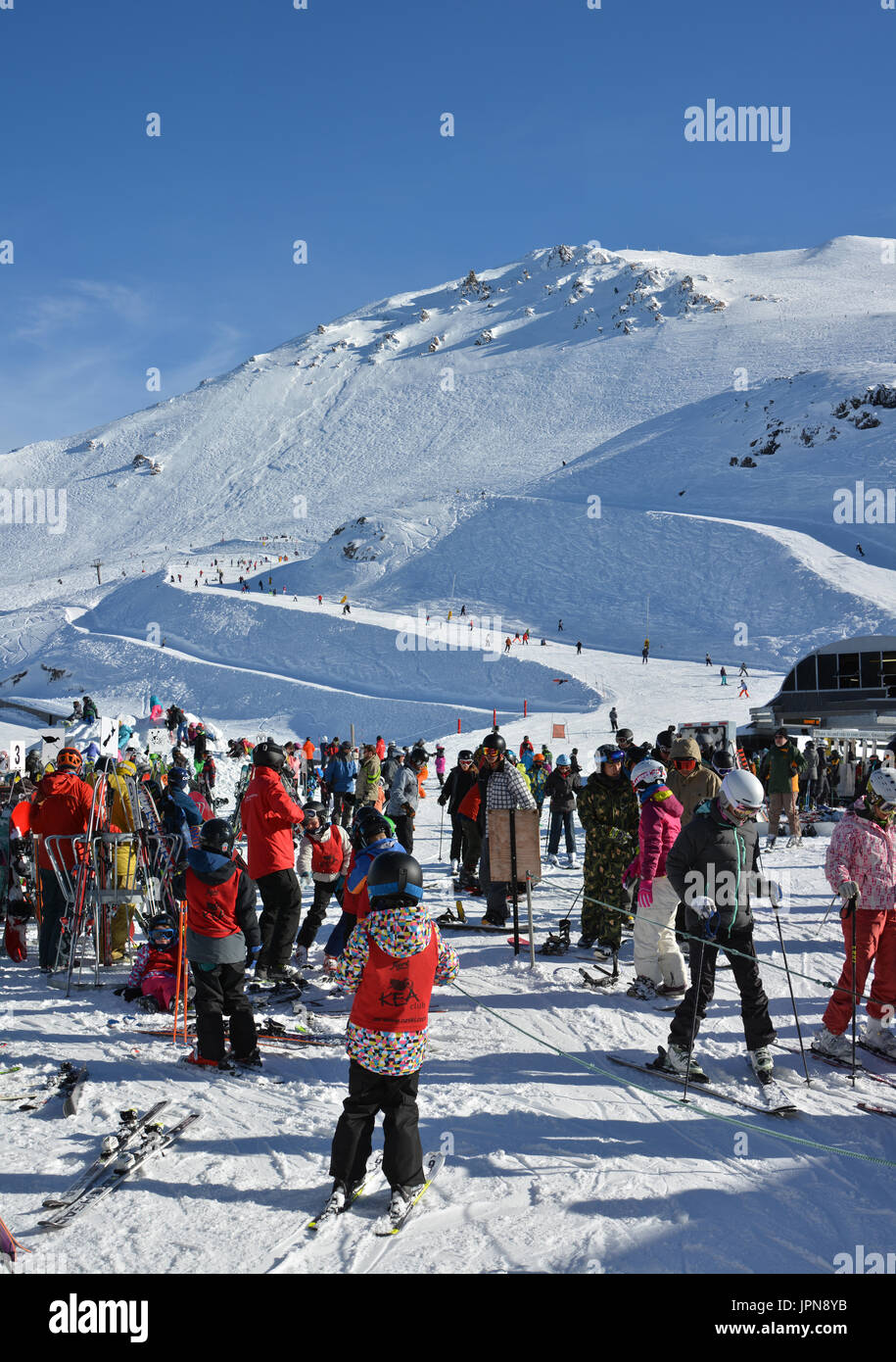 Mount Hutt, New Zealand - July 30, 2017: Mount Hutt Ski Field at Lunch ...