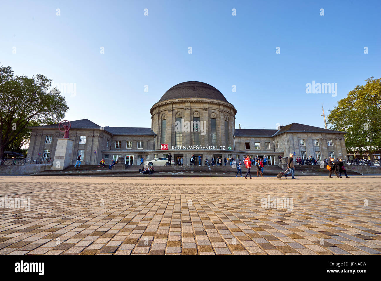 Cologne/Germany - May 10, 2017: DB Koeln Messe/Deutz train station at ...