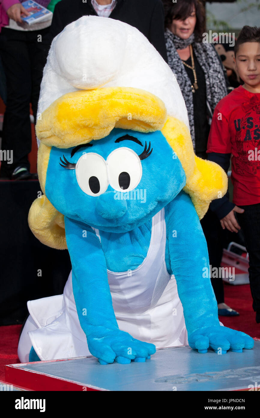 Smurfette at The Smurfs Hand & Footprint Ceremony held at Grauman's ...
