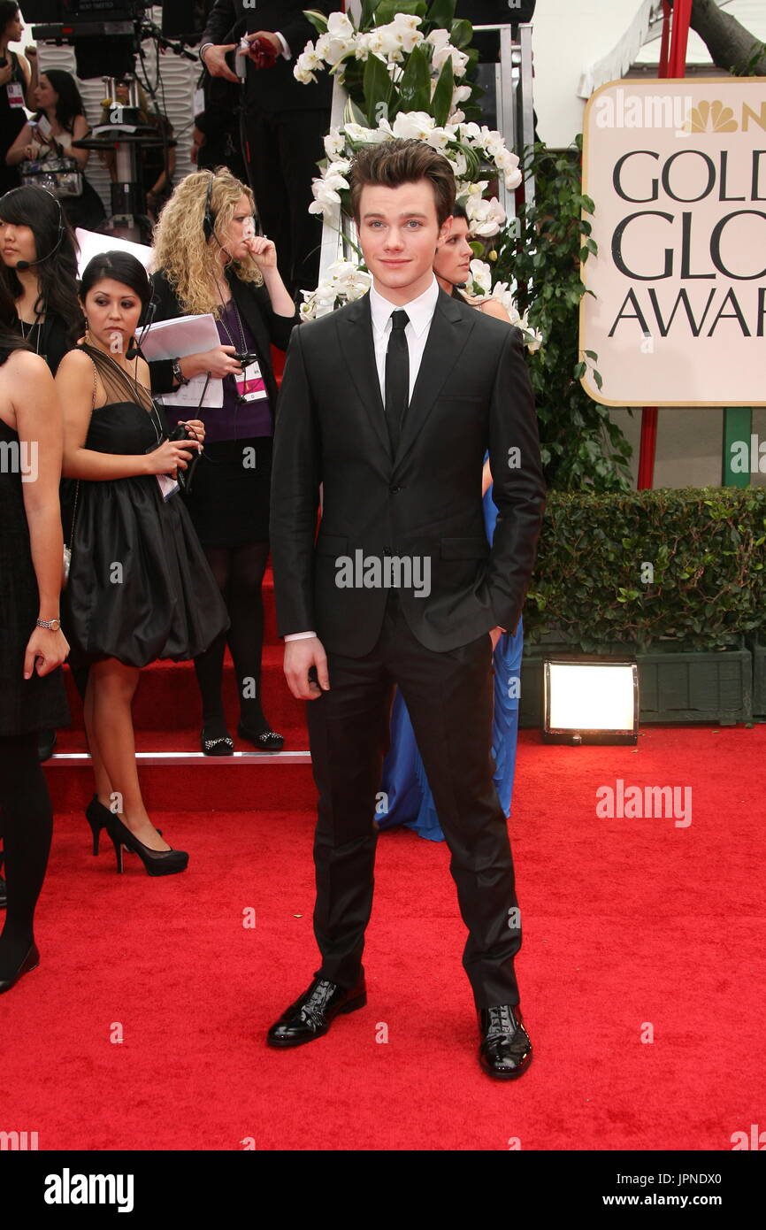 Chris Colfer at the red carpet arrivals of The 69th Annual Golden Globe ...