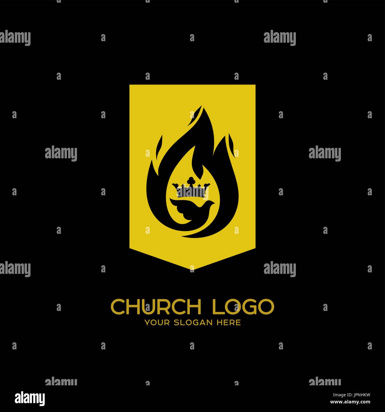 Church logo. Christian symbols. The Flame of the Holy Spirit and the ...