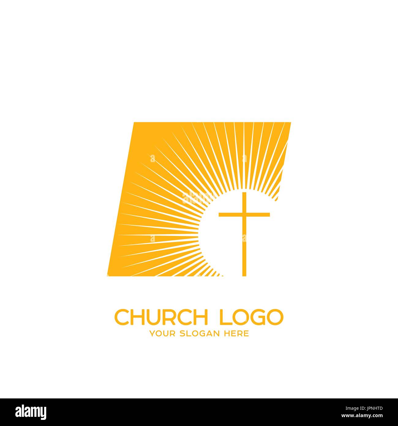 Church logo. Christian symbols. The cross of Jesus and the shining ...