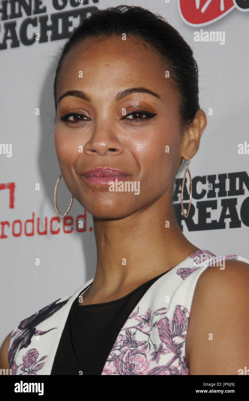 Zoe Saldana at the Los Angeles Premiere of Relativity's MACHINE GUN ...