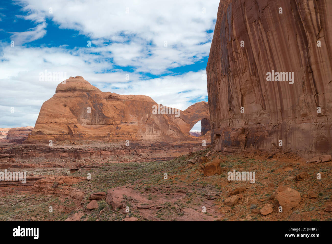 Stevens Natural Arch sits next to the Escalante River near Coyote Gulch ...