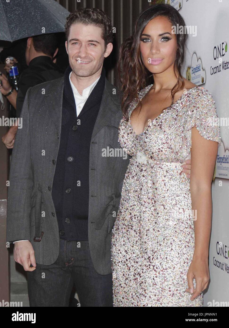 Actor Matthew Morrison and singer Leona Lewis arrive at the red carpet ...