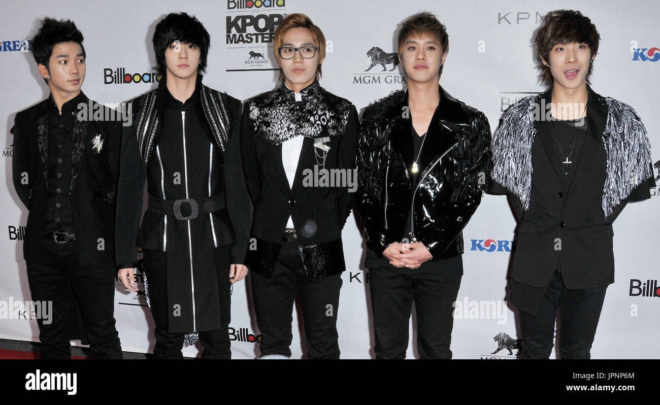 KPop Male Group MBLAQ - G.O. AKA Jung ByungHee, Cheondoong, Mir, Seung Ho & Lee Joon at the 2011 ...