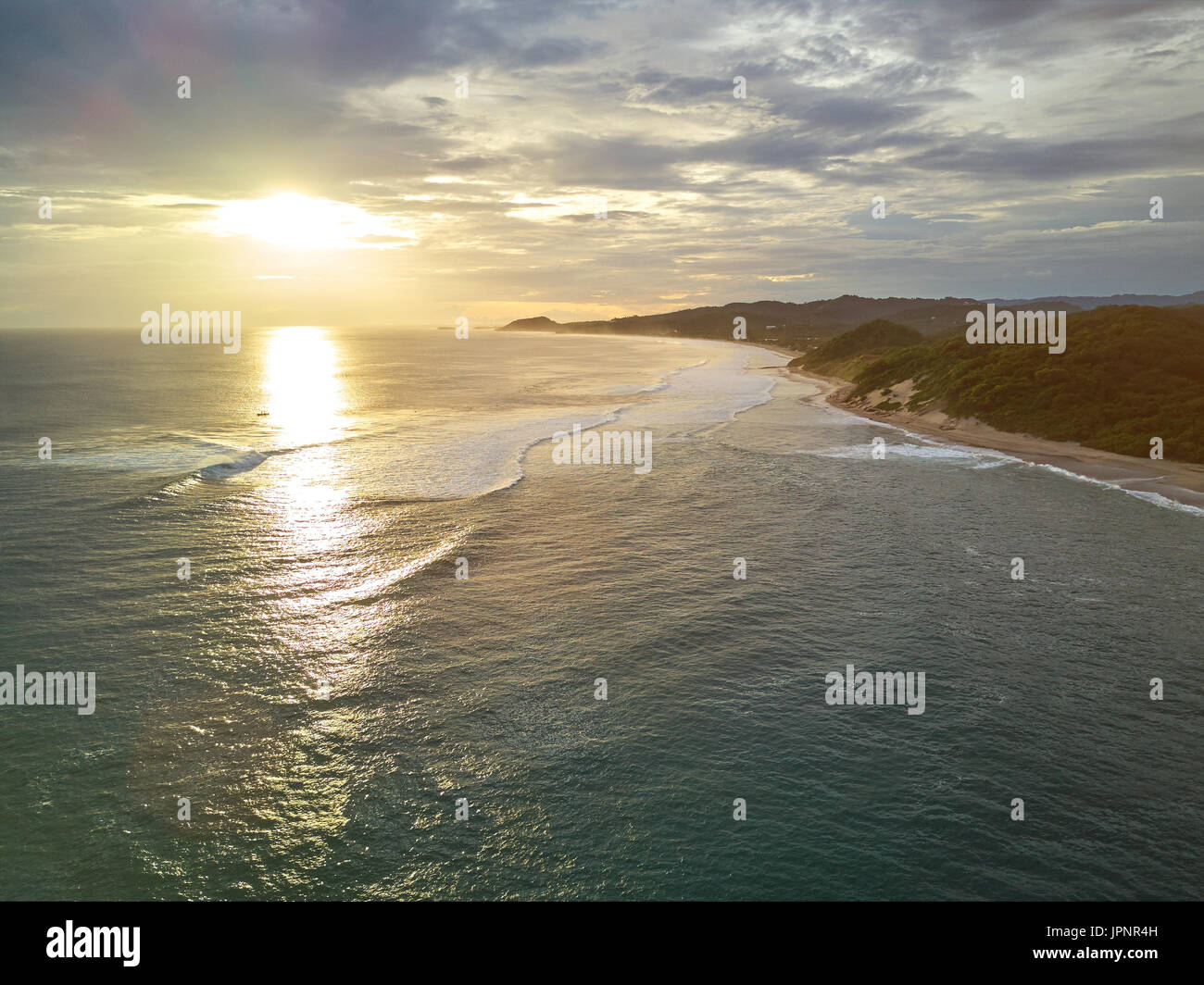 Aerial landscape sunset ocean mountain hi-res stock photography and ...