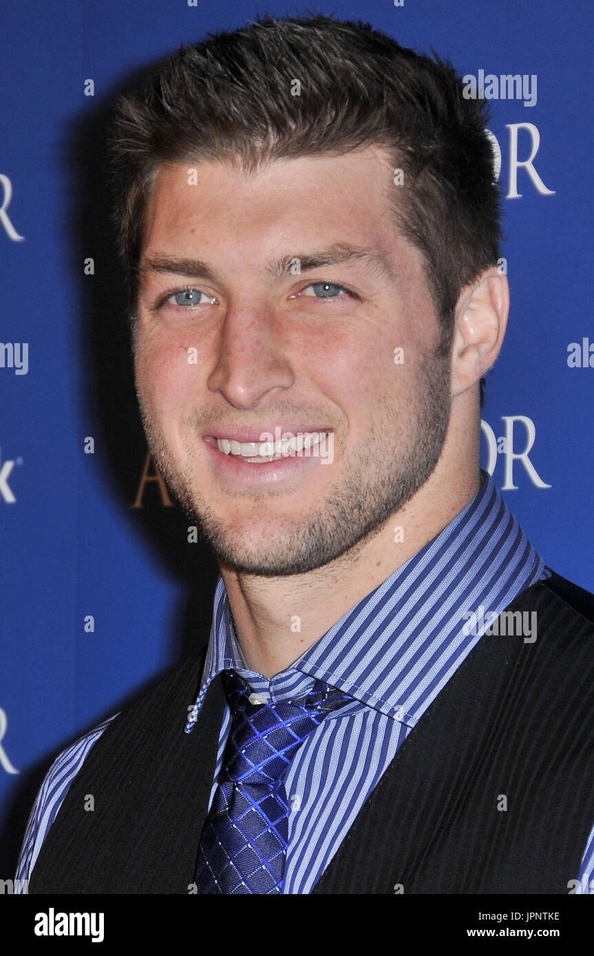NFLL Player Tim Tebow of the Denver Broncos at the Los Angeles Premiere ...
