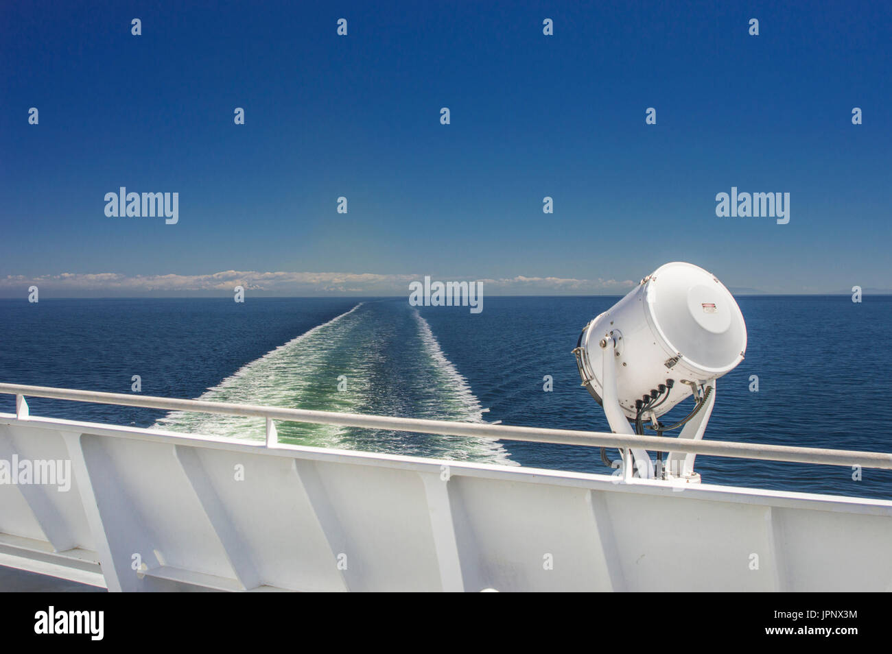 Eastern view of the Strait of Georgia from a ferry deck, BC Ferries ...