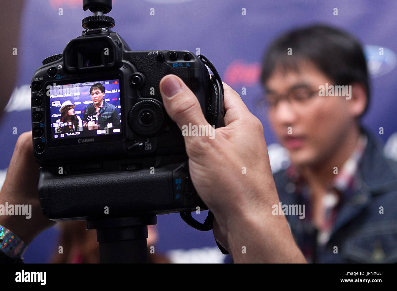 Heejun Han at the American Idol Season 11 Top 9 Taping - Press Tent at ...