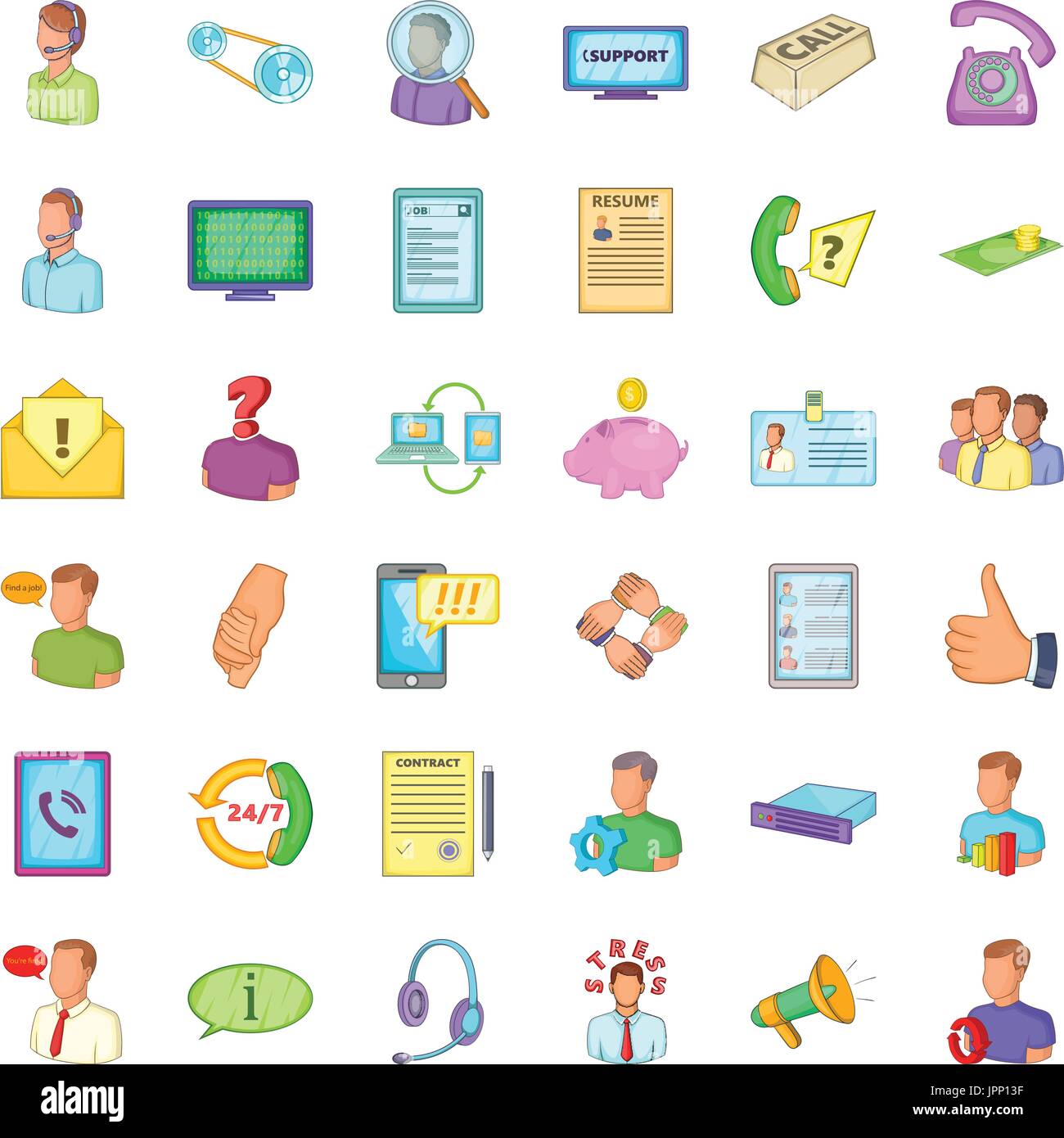 Business process icons set, cartoon style Stock Vector Image & Art - Alamy