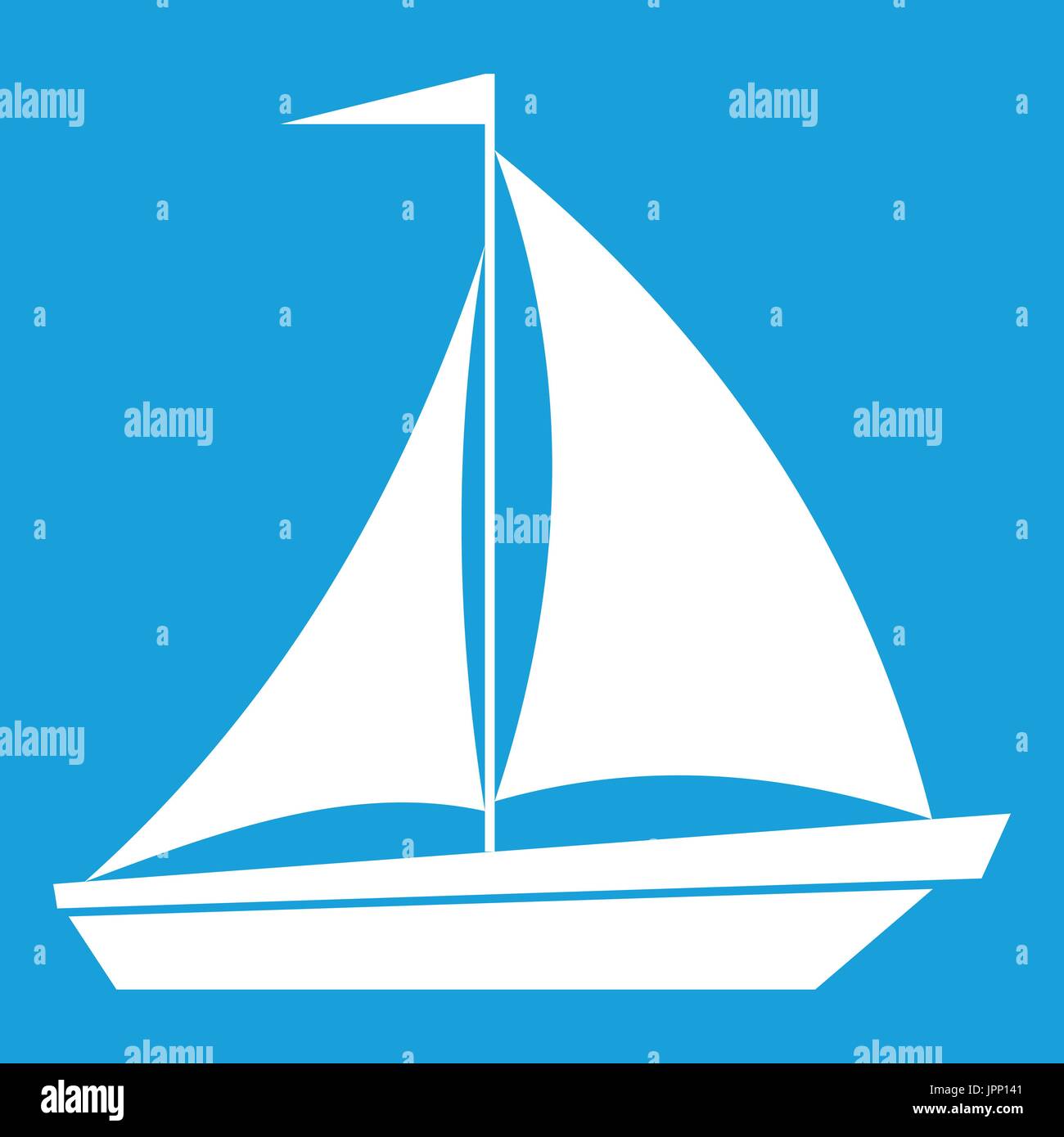 Boat with sails icon white Stock Vector Image & Art - Alamy
