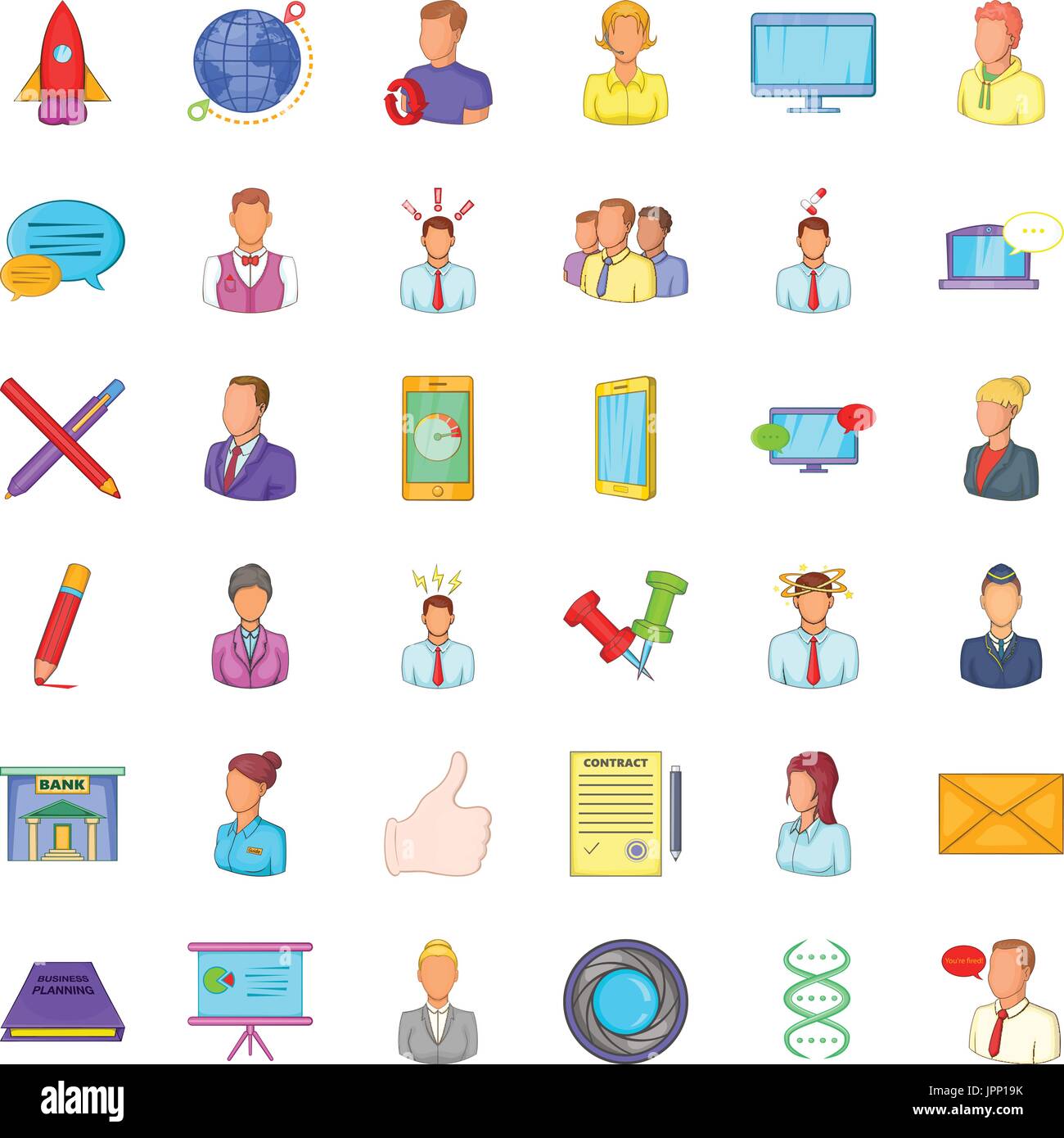 Business project icons set, cartoon style Stock Vector Image & Art - Alamy