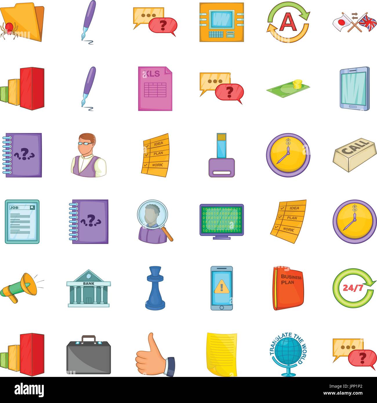 Business meeting icons set, cartoon style Stock Vector Image & Art - Alamy