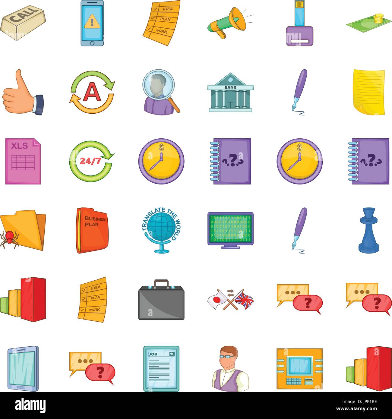 End of business icons set, cartoon style Stock Vector Image & Art - Alamy