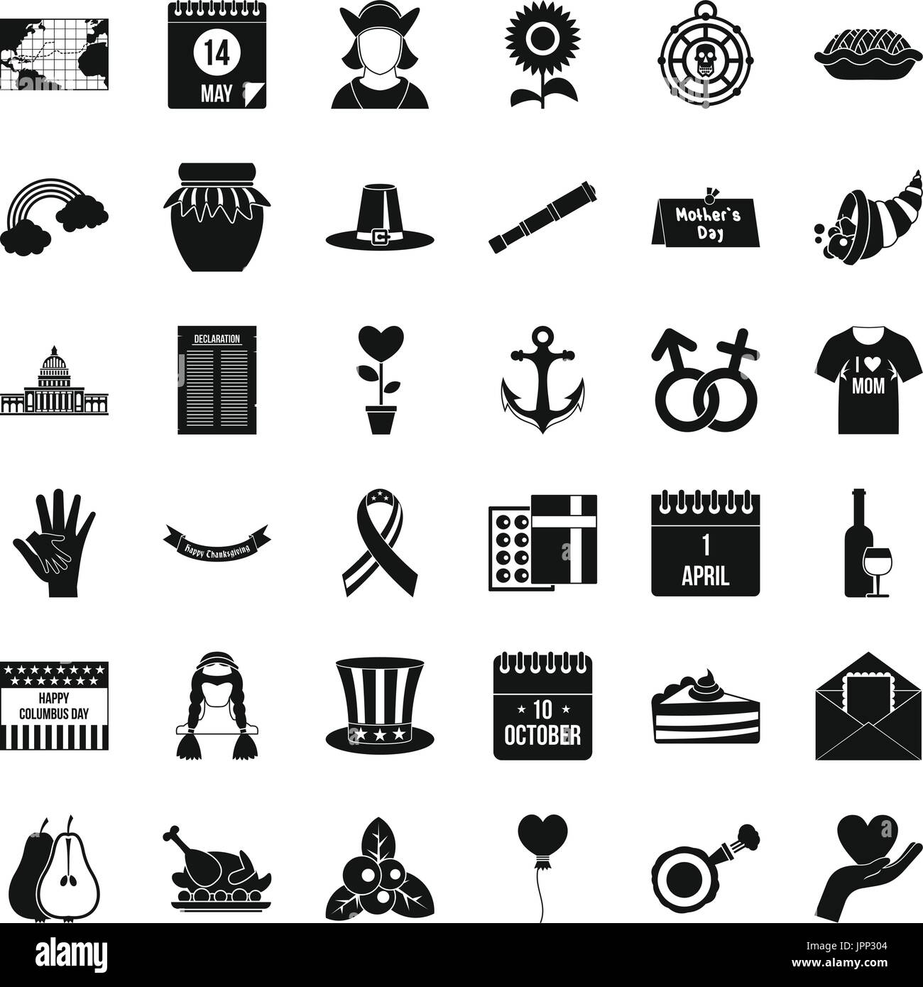 Holiday calendar icons set, simple style Stock Vector Image & Art - Alamy