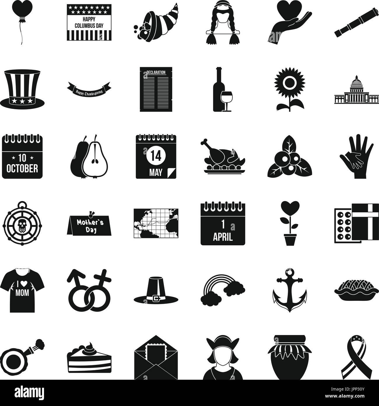 Year calendar icons set, simple style Stock Vector Image & Art - Alamy