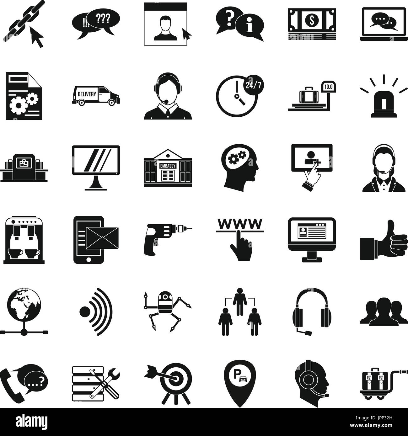 Call service icons set, simple style Stock Vector Image & Art - Alamy