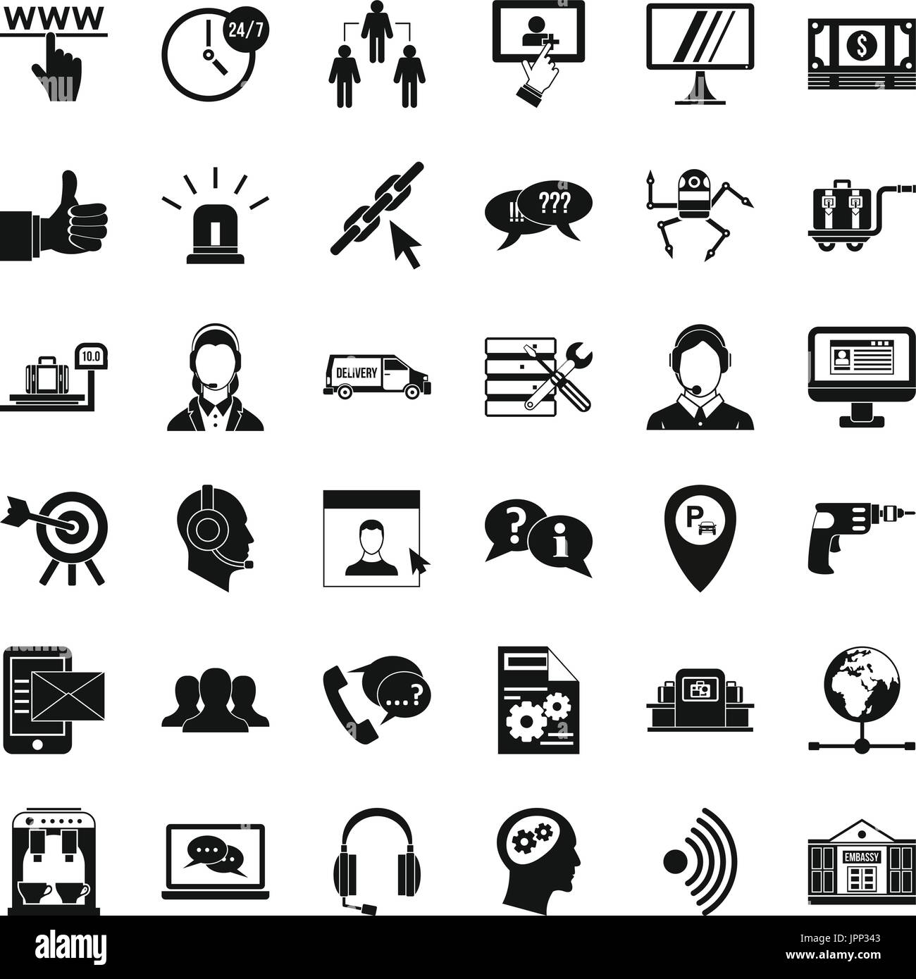 Center operator icons set, simple style Stock Vector Image & Art - Alamy