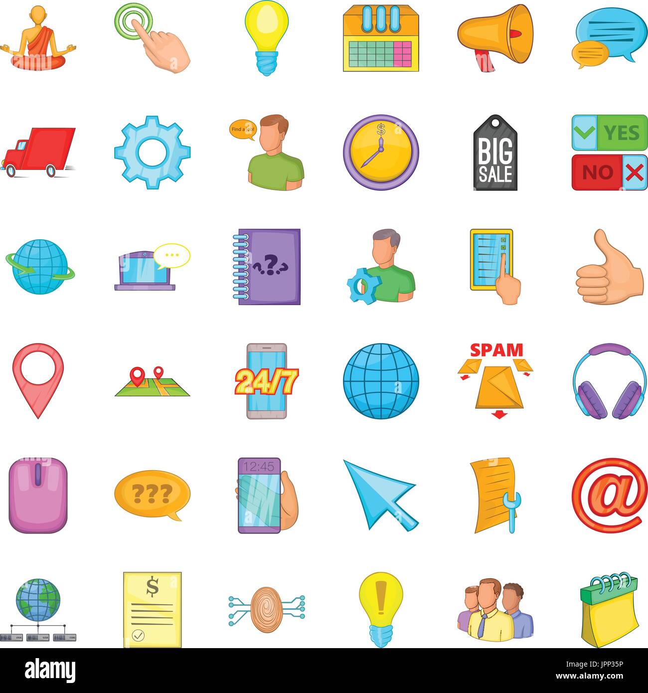 Call center icons set, cartoon style Stock Vector Image & Art - Alamy