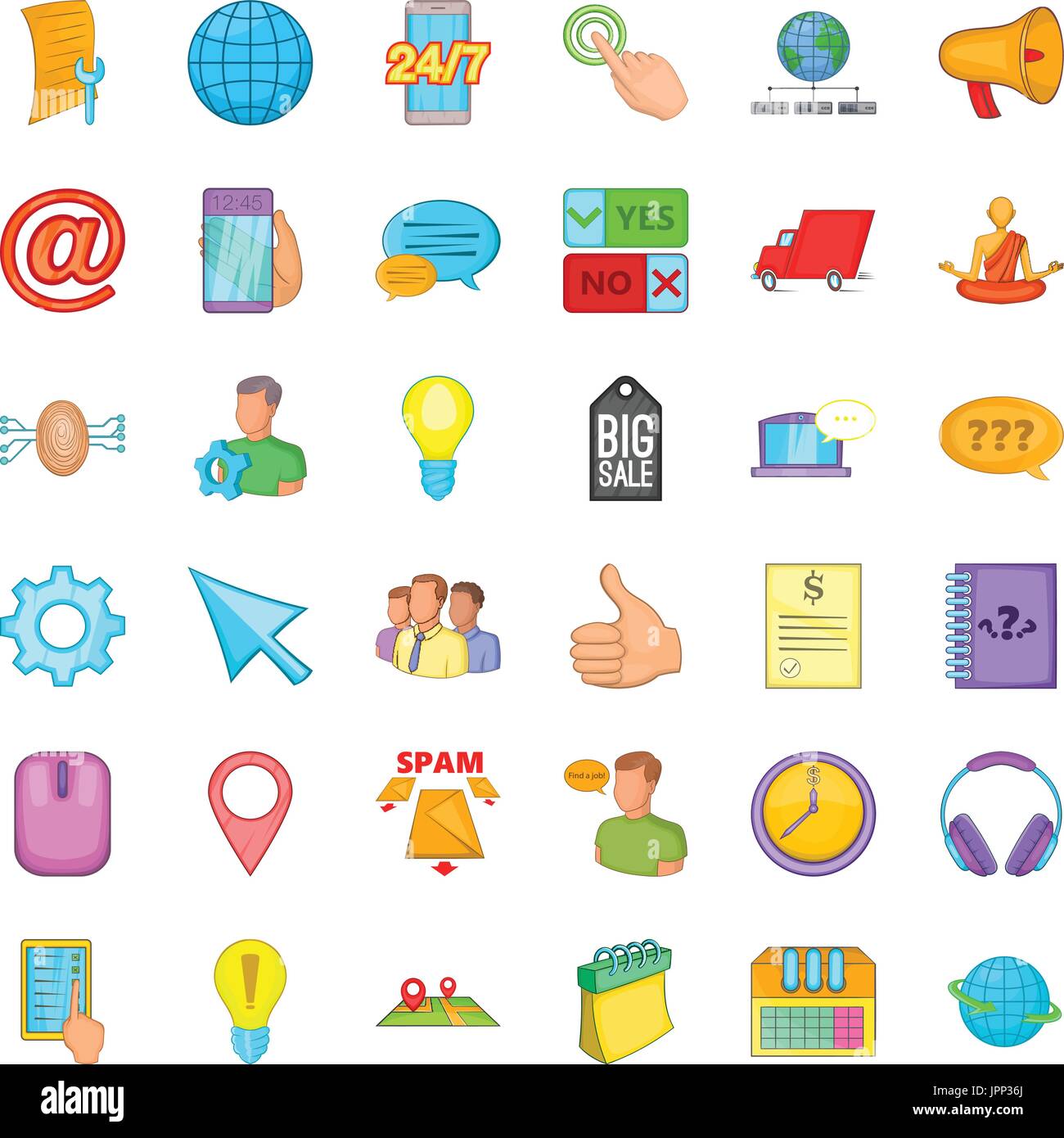 Operator icons set, cartoon style Stock Vector Image & Art - Alamy