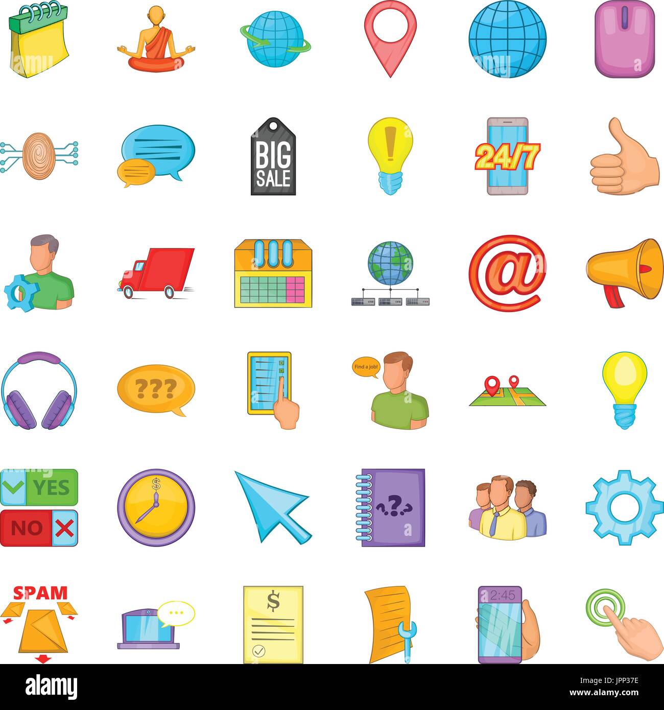 Calling phone icons set, cartoon style Stock Vector Image & Art - Alamy