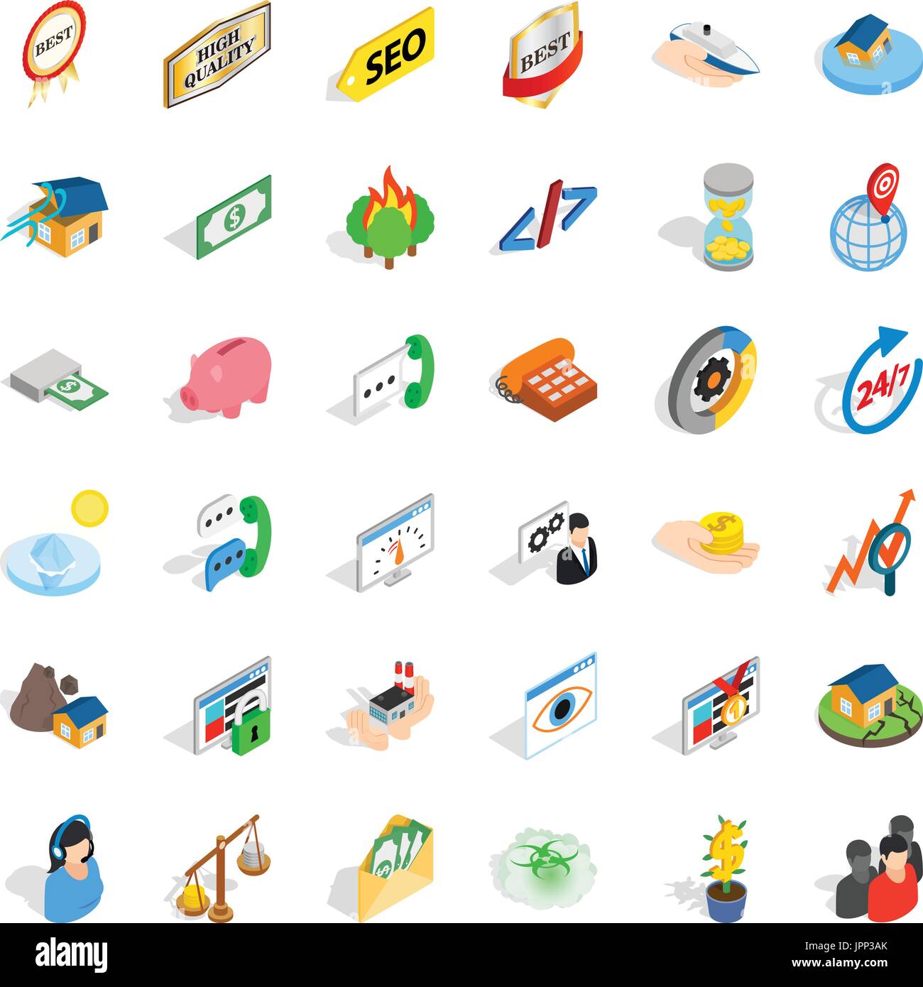 Operator icons set, isometric style Stock Vector Image & Art - Alamy