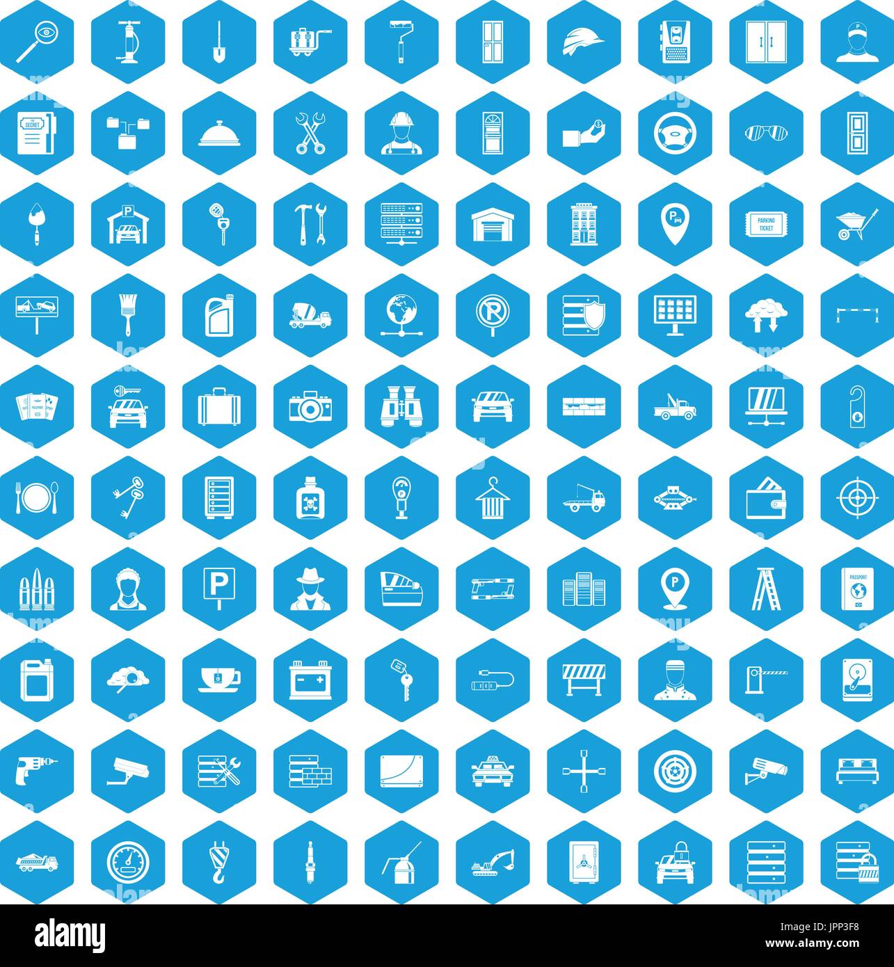 100 keys icons set blue Stock Vector Image & Art - Alamy