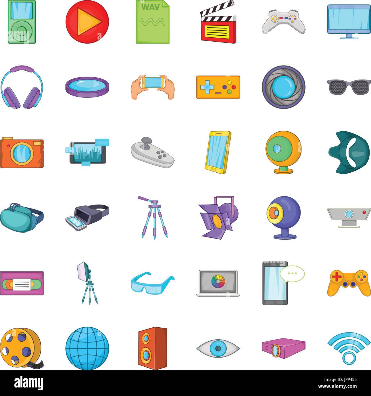 Screen film icons set, cartoon style Stock Vector Image & Art - Alamy