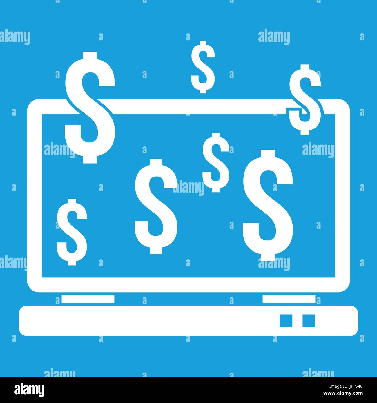 Computer monitor and dollar signs icon white Stock Vector Image & Art ...